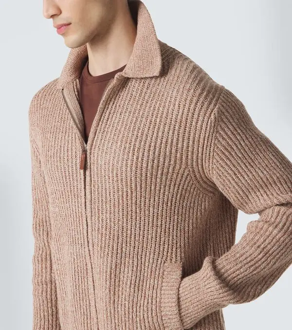 TOD'S Cotton Mouline Zip-up Cardigan