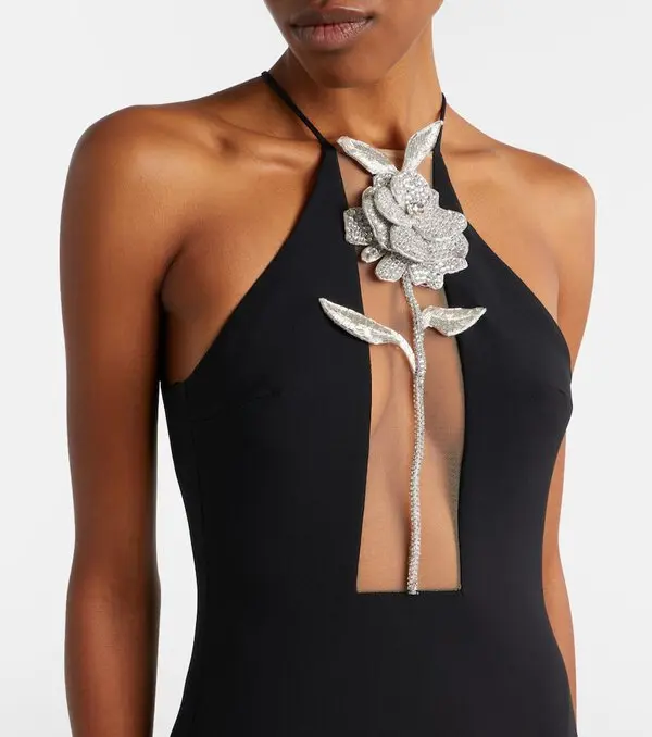 David Koma Embellished Halterneck Gown