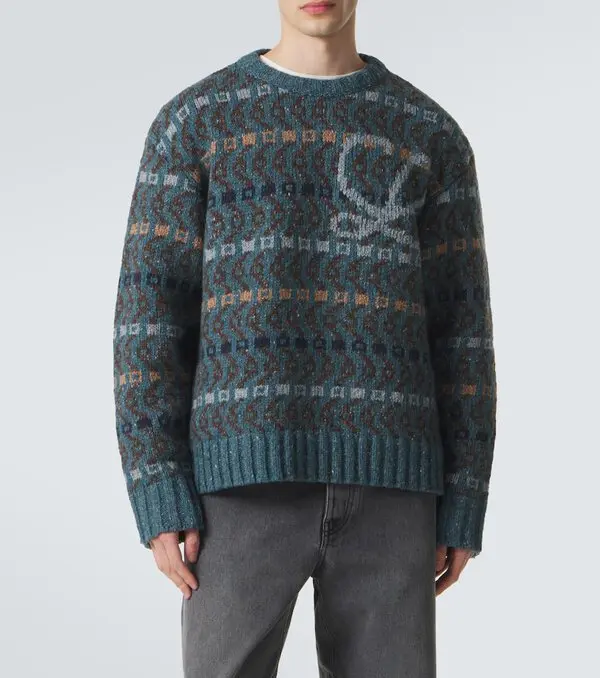 Loewe Logo Intarsia Wool-blend Sweater