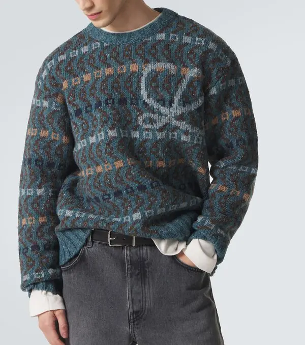 Loewe Logo Intarsia Wool-blend Sweater