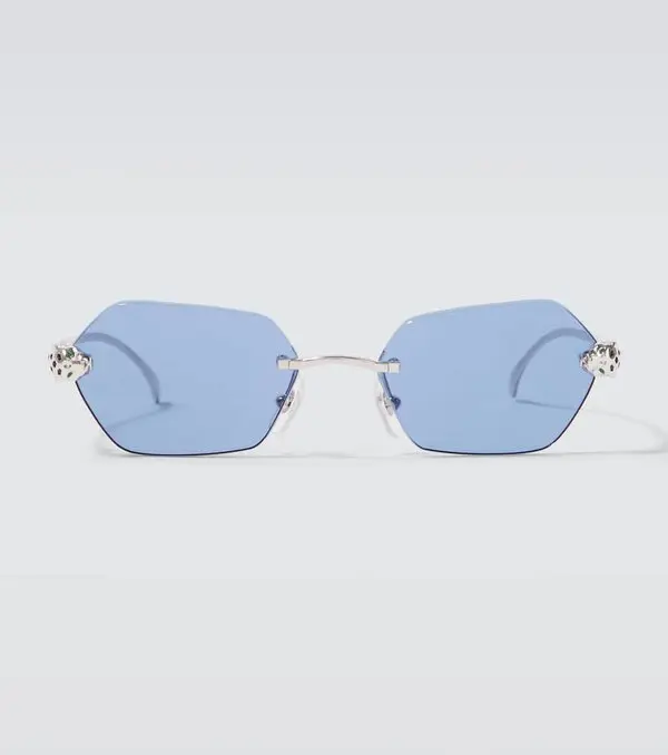 CARTIER Panthère De Octagon Sunglasses - Silver
