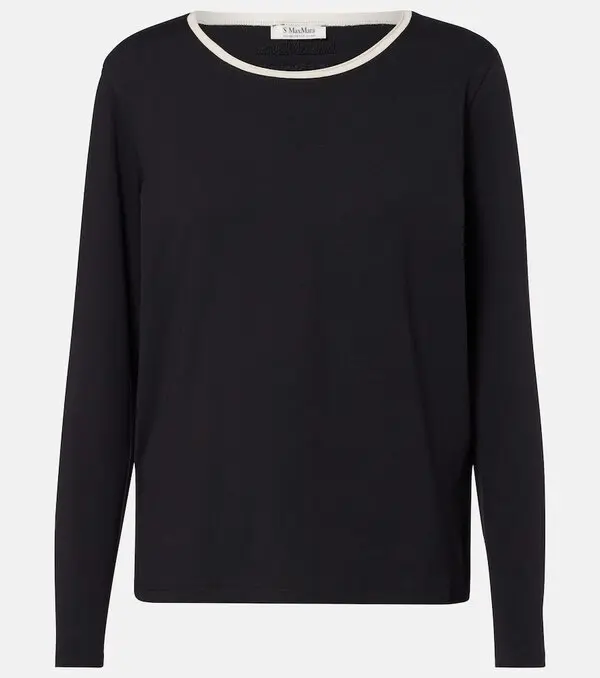 Max Mara Divina Cotton-blend T-shirt - Black