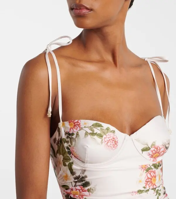 Agua Bendita Rabano Floral One Piece Swimsuit - White