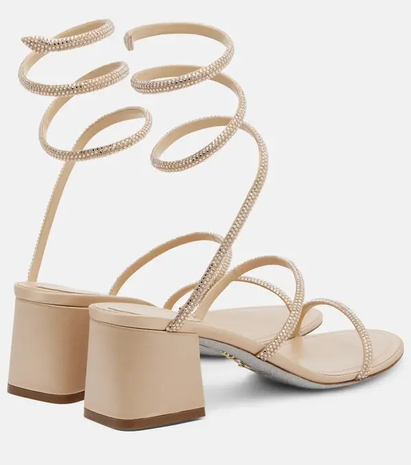 Rene Caovilla Crystal-embellished Satin Sandals