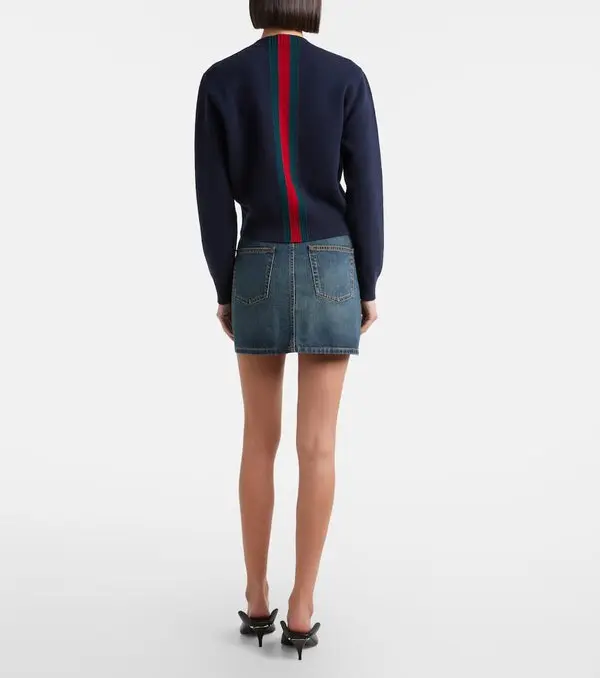 Gucci Horsebit Denim Miniskirt