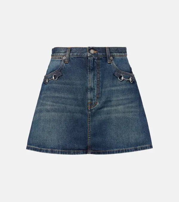 Gucci Horsebit Denim Miniskirt - Blue