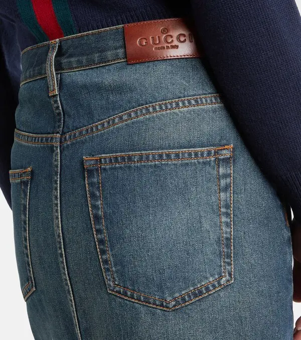 Gucci Horsebit Denim Miniskirt