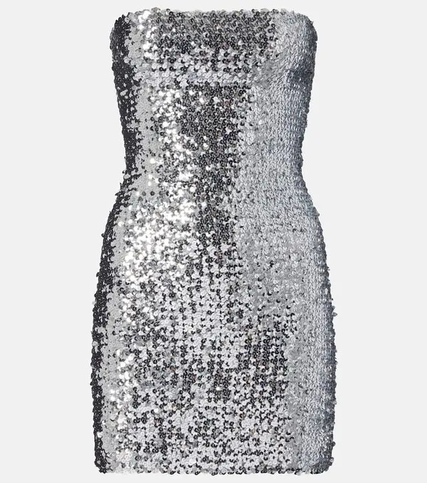 Gucci Sequined Strapless Minidress
