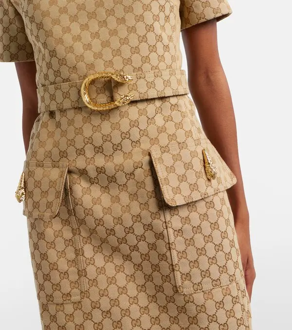Gucci Gg Canvas Belted Minidress