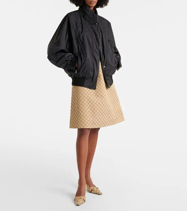 Gucci Gg Monogram Cotton-trimmed Jacket