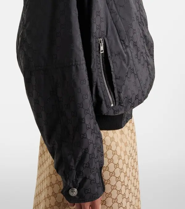 Gucci Gg Monogram Cotton-trimmed Jacket