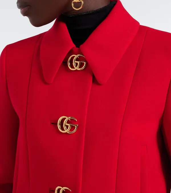 Gucci Double G Cropped Wool Crêpe Jacket