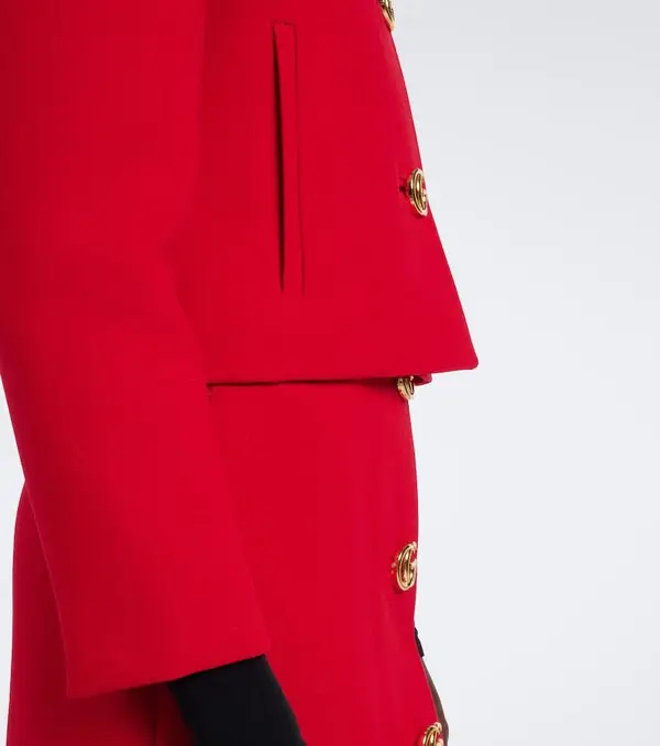 Gucci Double G Cropped Wool Crêpe Jacket