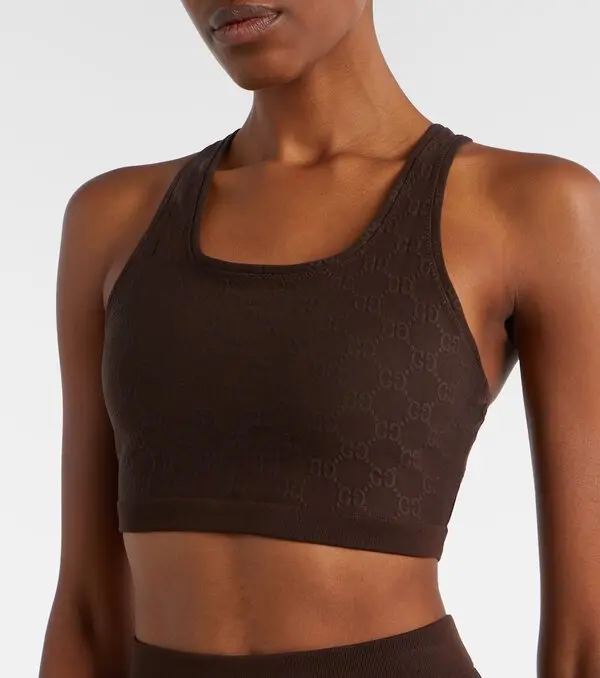 Gucci Gg Jersey Jacquard Sports Bra