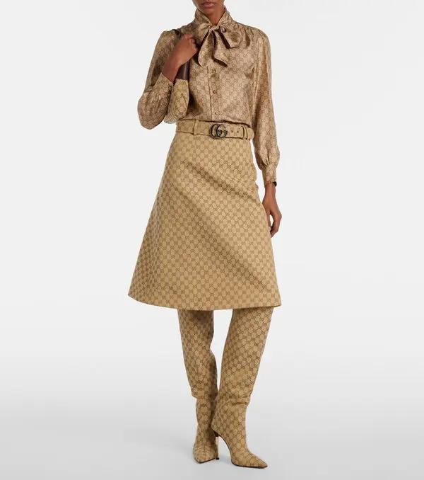 Gucci Gg Canvas Midi Skirt