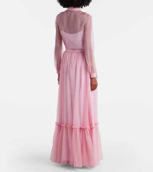 Gucci Gg Printed Silk Chiffon Maxi Skirt