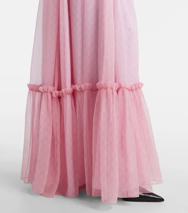 Gucci Gg Printed Silk Chiffon Maxi Skirt