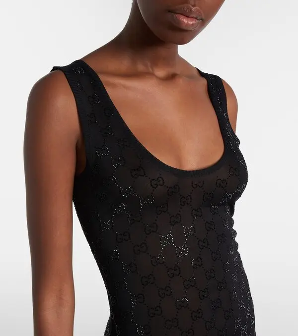 Gucci Gg Embellished Mini Dress
