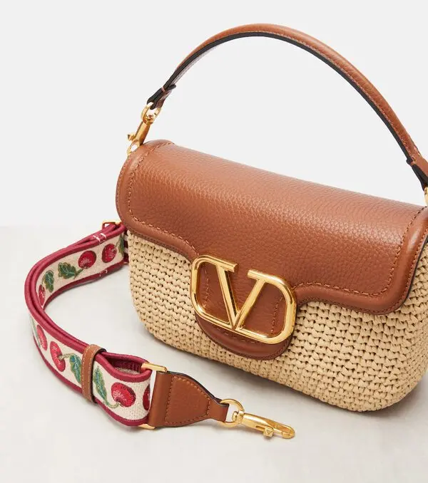 Valentino Garavani Alltime Raffia-effect Shoulder Bag