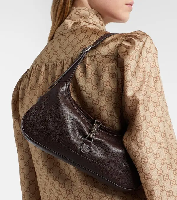 Gucci Jackie Slim Small Leather Shoulder Bag - Brown
