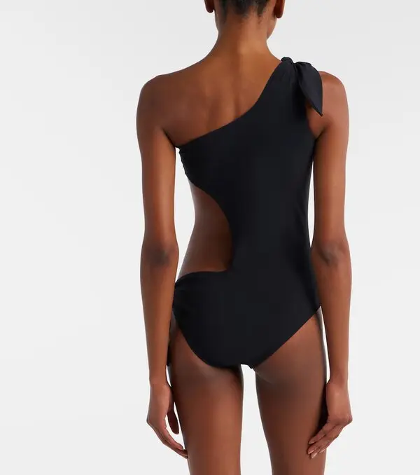 Gucci One-shoulder Cutout Swimsuit With Bow Detail