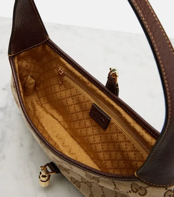 Gucci Jackie Slim Medium Gg Canvas Shoulder Bag - Beige