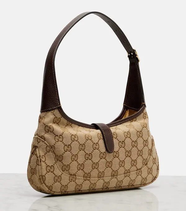 Gucci Jackie Slim Medium Gg Canvas Shoulder Bag - Beige