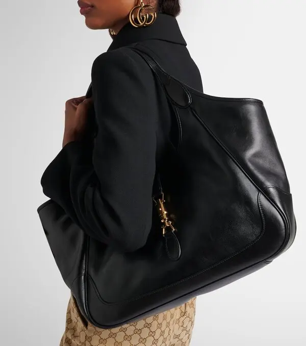 Gucci Medium Leather Tote Bag - Black