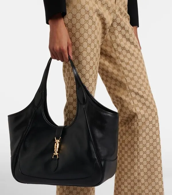 Gucci Medium Leather Tote Bag - Black