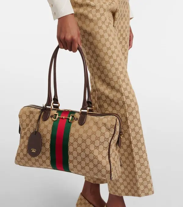 Gucci Large Gg Canvas Duffle Bag - Beige