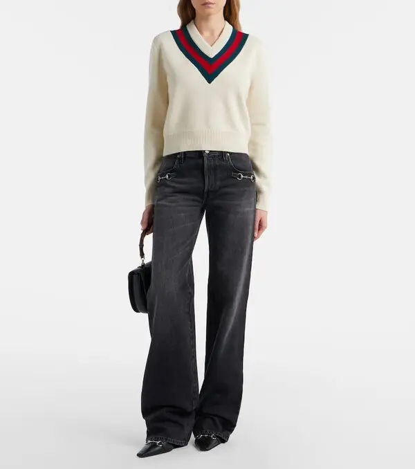 Gucci Web Stripe Wool Sweater