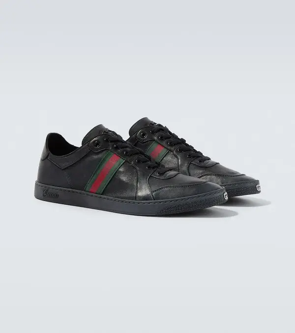 Gucci Leather Sneakers - Black