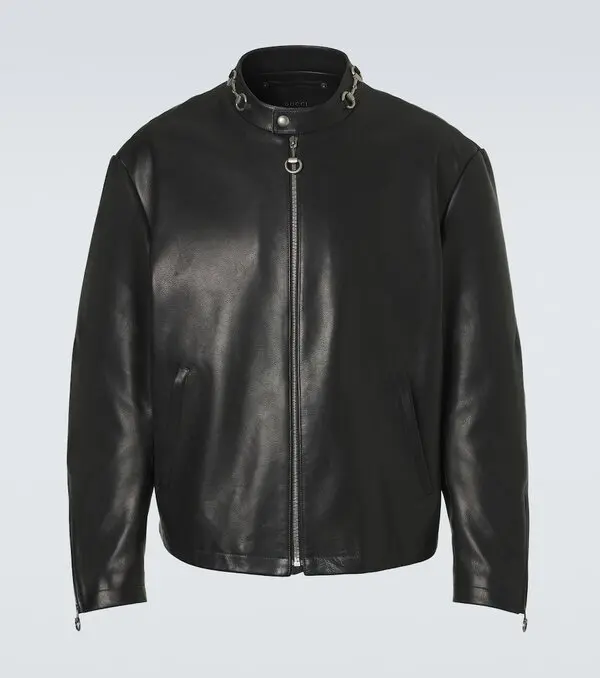 Gucci Horsebit Leather Jacket - Black