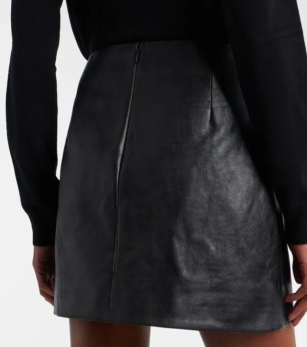 Gucci Double G Leather Miniskirt