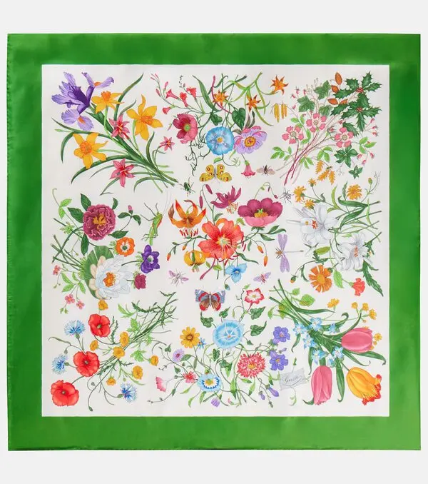 Gucci Floral Silk Scarf - Multicoloured