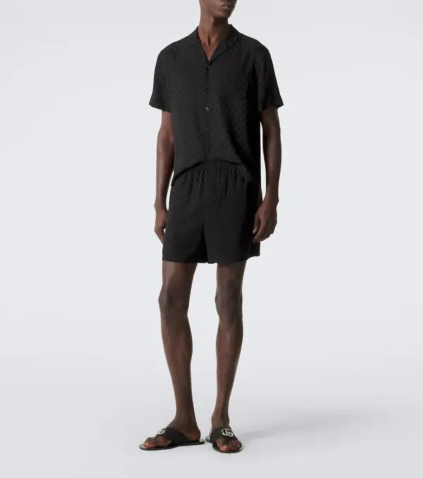 Gucci Riviera Double G Thong Sandals - Black