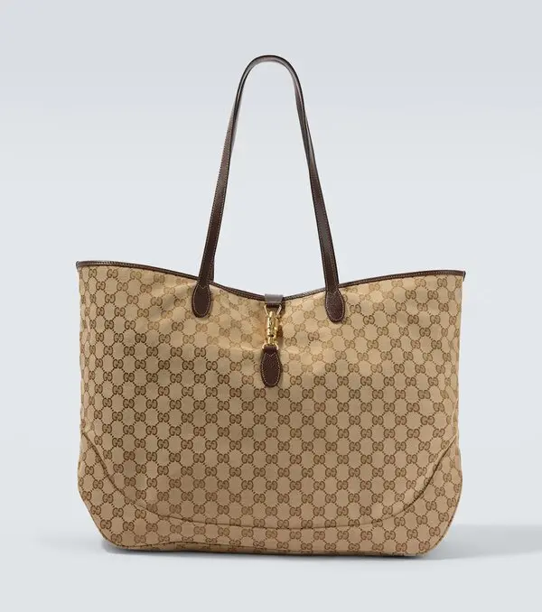Gucci Jackie Gg Canvas Large Tote Bag - Beige