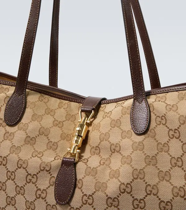Gucci Jackie Gg Canvas Large Tote Bag - Beige