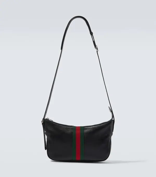 Gucci Lunetta Small Leather Crossbody Bag - Black