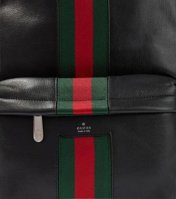 Gucci Web Stripe Leather Backpack