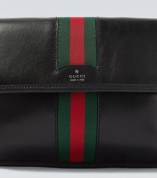 Gucci Web Trademark Small Leather Belt Bag