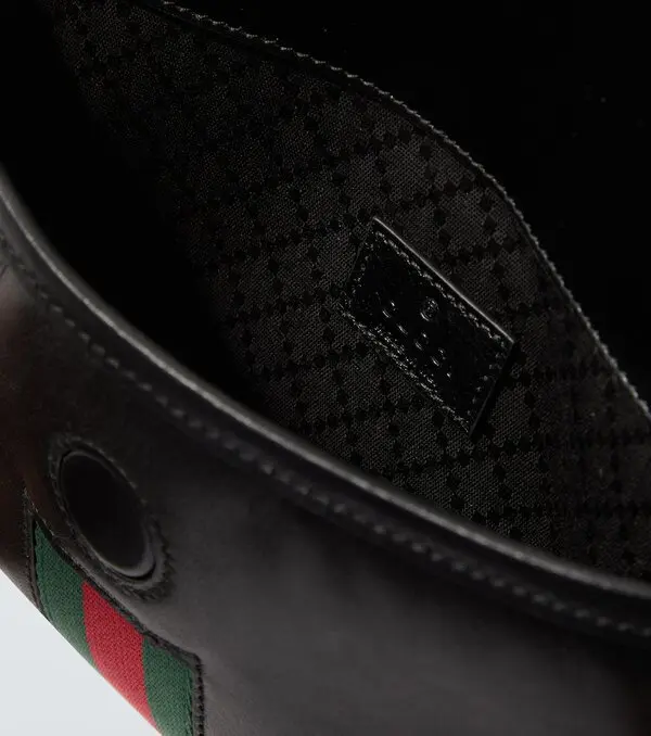 Gucci Web Trademark Small Leather Belt Bag