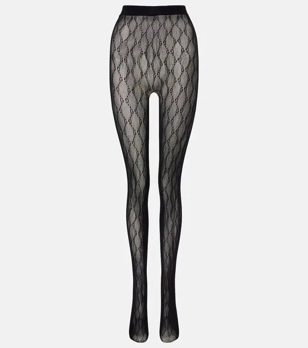 Gucci Gg Monogrammed Tights - Black