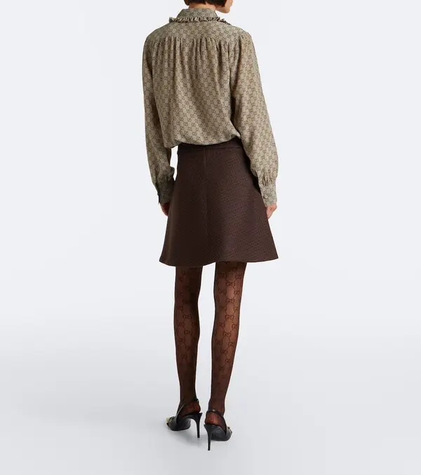 Gucci Gg Monogrammed Tights - Brown