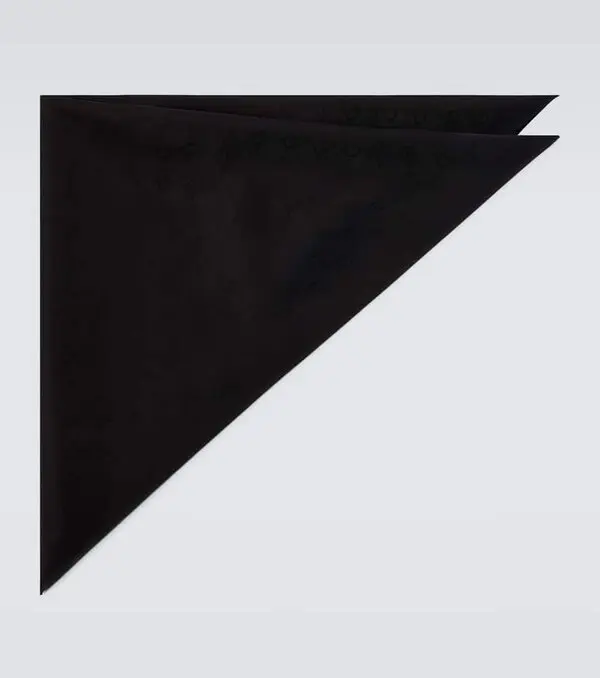 Gucci Gg Cotton And Silk Pocket Square - Black
