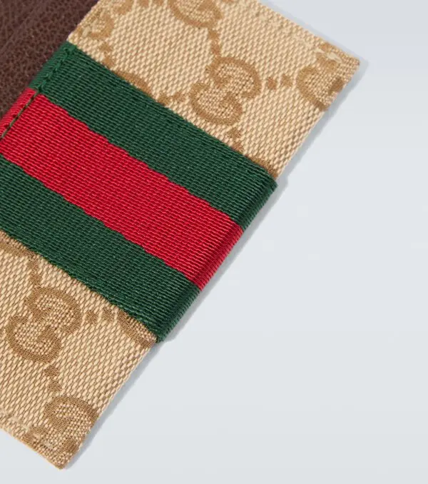 Gucci Gg Canvas Web Stripe Card Holder