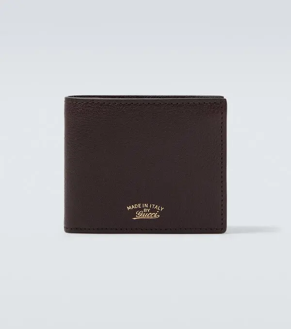 Gucci Lira Leather Bifold Wallet - Brown