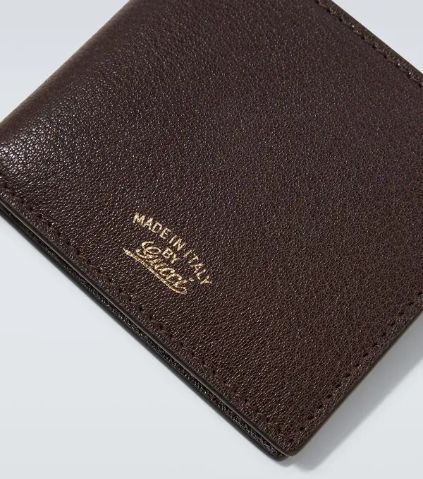 Gucci Lira Leather Bifold Wallet - Brown