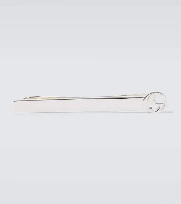 Gucci Interlocking G 925 Sterling Tie Bar - Silver
