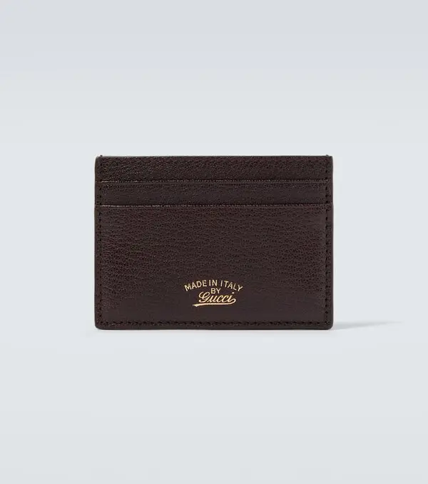 Gucci Lira Leather Card Holder - Brown
